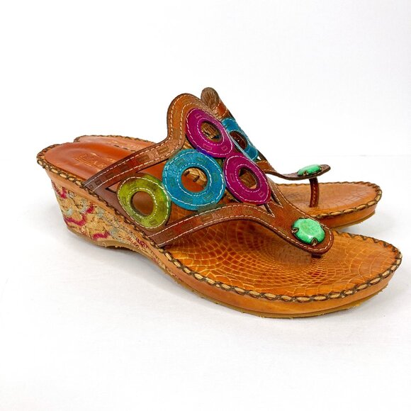 Spring Step | Shoes | L Artiste Spring Step Terni Leather Thong Wedge ...